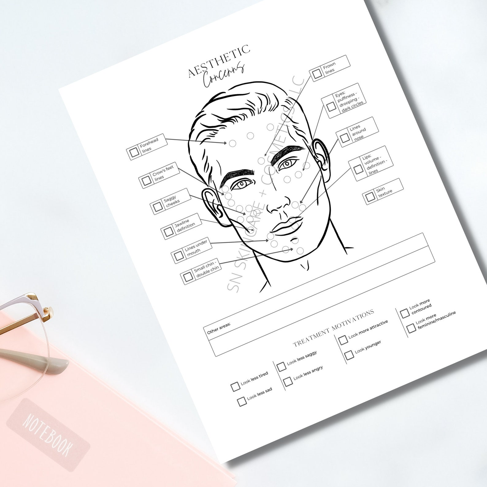 Printable Aesthetic Concerns Worksheet/form for Medical Spas - Etsy