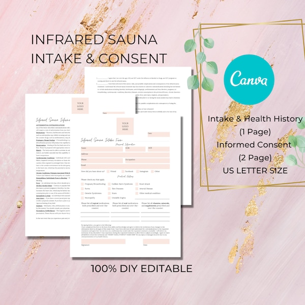Sauna Consent Form Template - Etsy