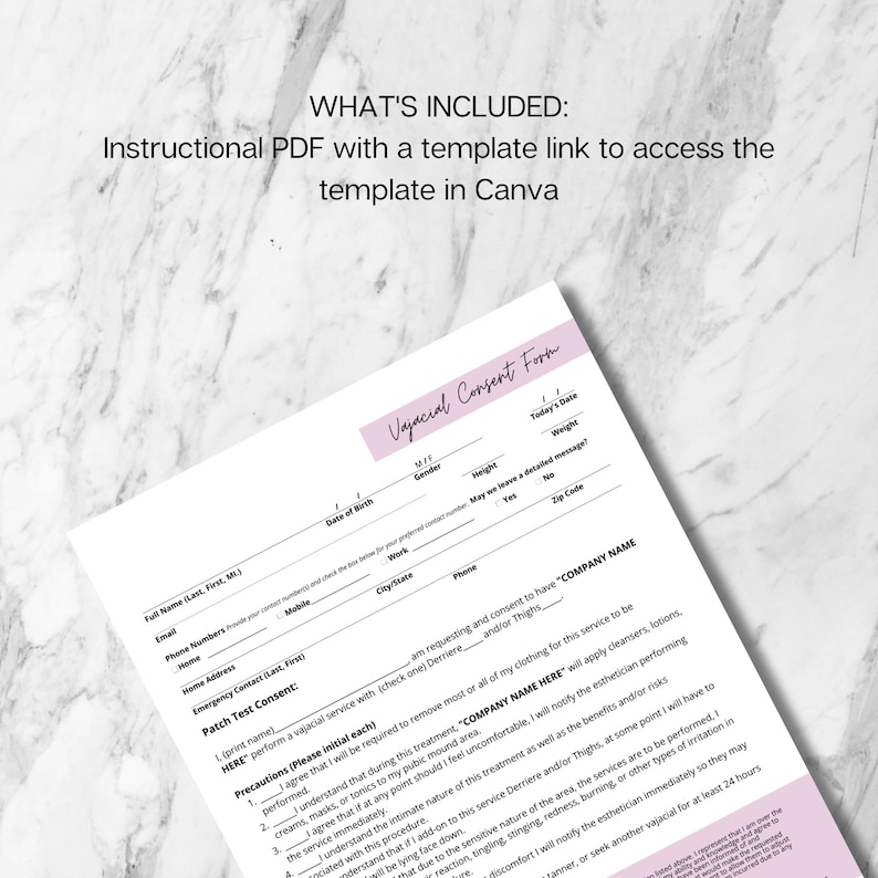 Vajacial Consent Form Template, Intimate Skincare (canva Editable) - Etsy