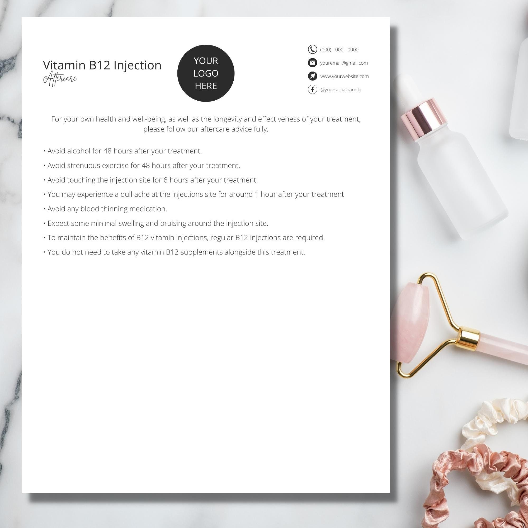 Vitamin B12 Injection Informed Consent B12 Injection - Etsy