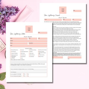 Skin Lightening Intake and Consent Form, DIY Editable and Printable 2 ...