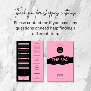 Editable Esthetician Price List Menu Template, Day Spa Price List Menu ...
