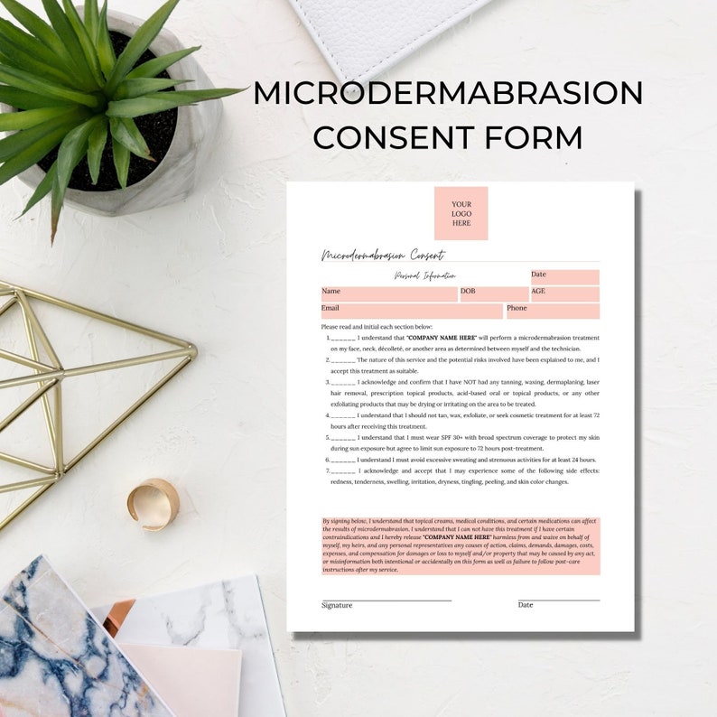Microdermabrasion Consent Form DIY Editable Printable 1 Page - Etsy