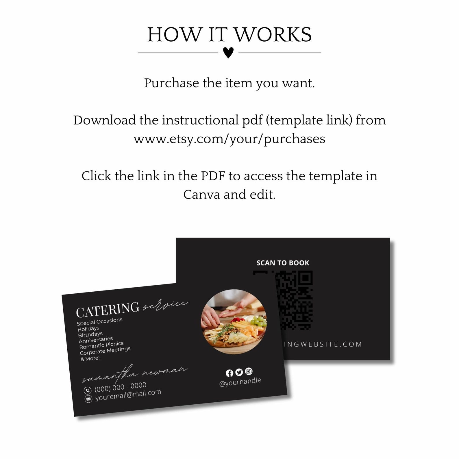 Editable Catering Service Business Card Template, Food Service ...