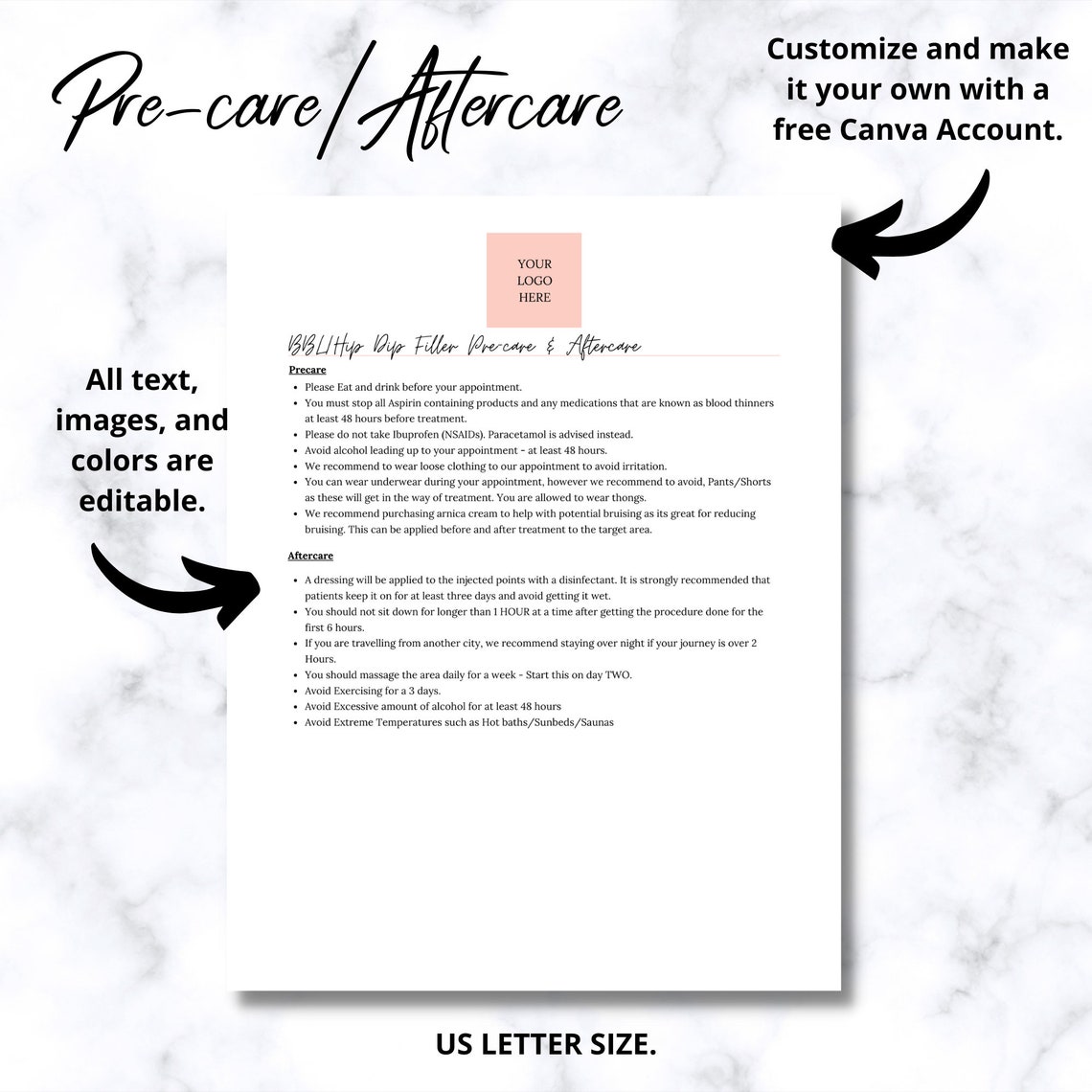 Editable BBL Hip Dip Filler Intake Form Consent Form - Etsy