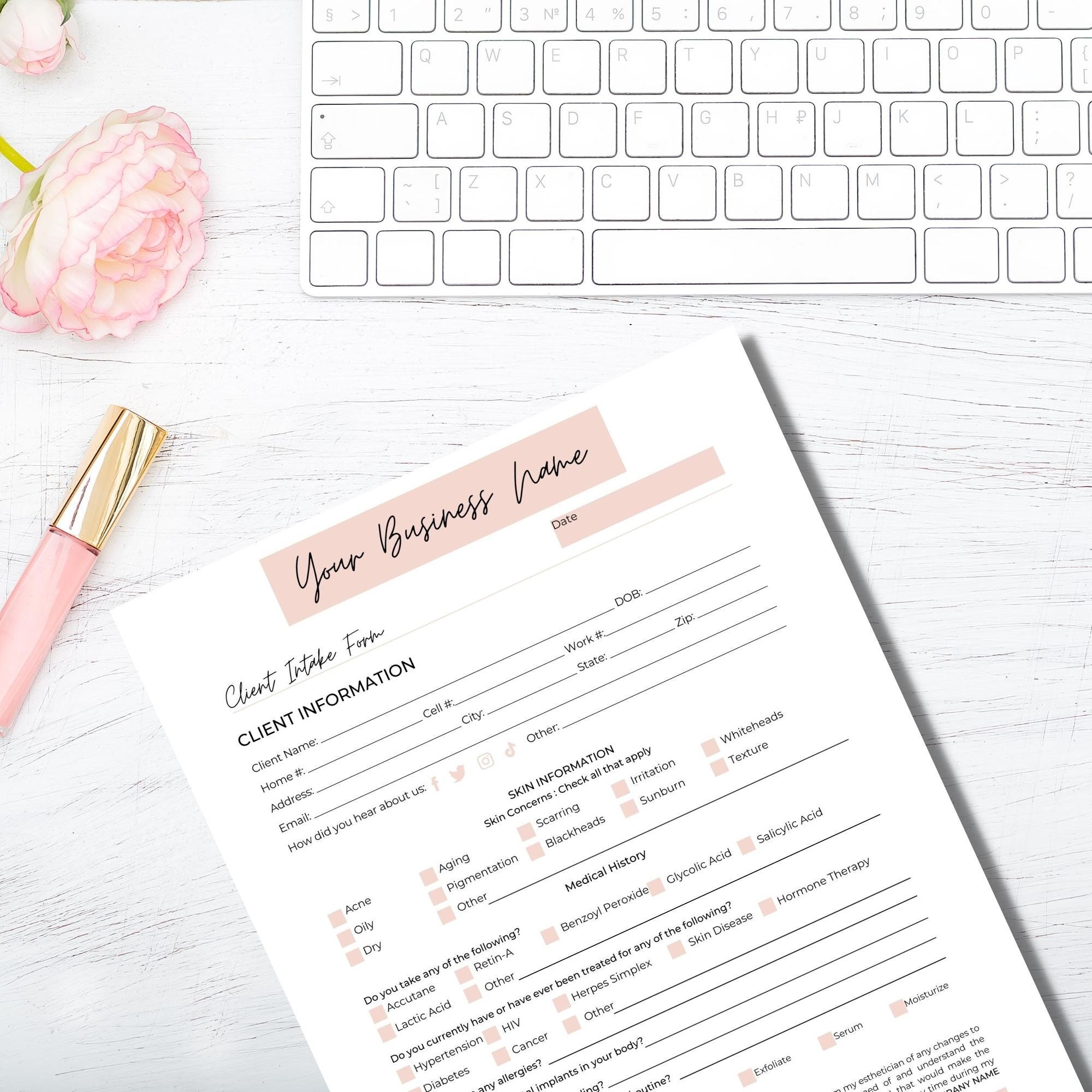 Client Intake Form DIY Editable Printable Canva Template - Etsy