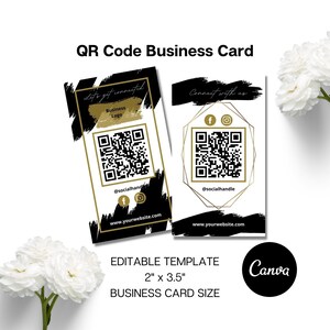 Connect With Us QR Code Business Cards I White Black & Gold Business ...
