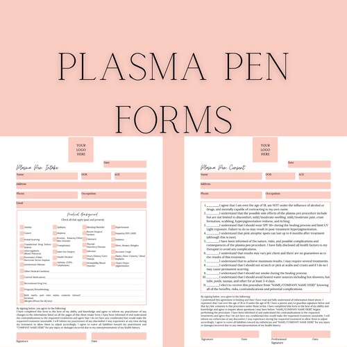 PRP Dermapen Intake Consent Aftercare Form I DIY Editable - Etsy Canada