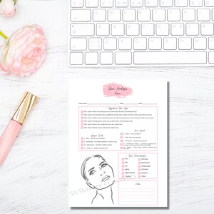 Editable and Printable Skin Analysis Form Template for Estheticians I ...