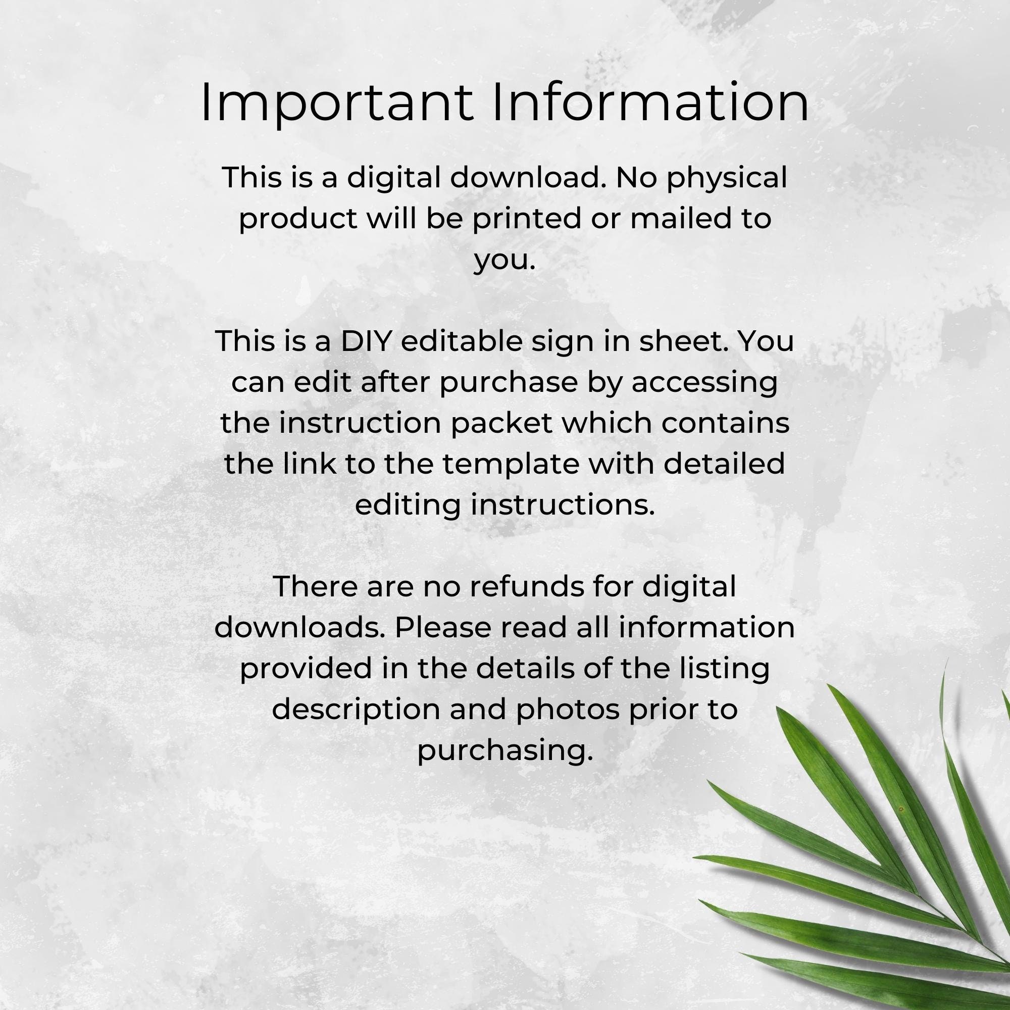 Sign-in Sheet Template Versatile Printable and Editable - Etsy