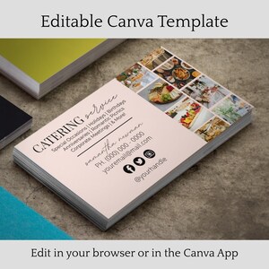 Catering Service Business Card Design, Catering Template, Caterer Card ...