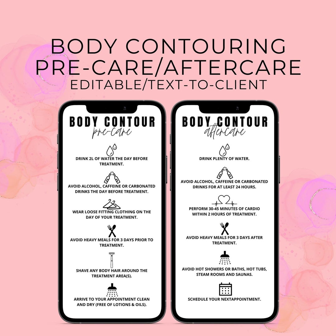 Body Contouring Pre-care and Aftercare, Editable Template, Digital ...