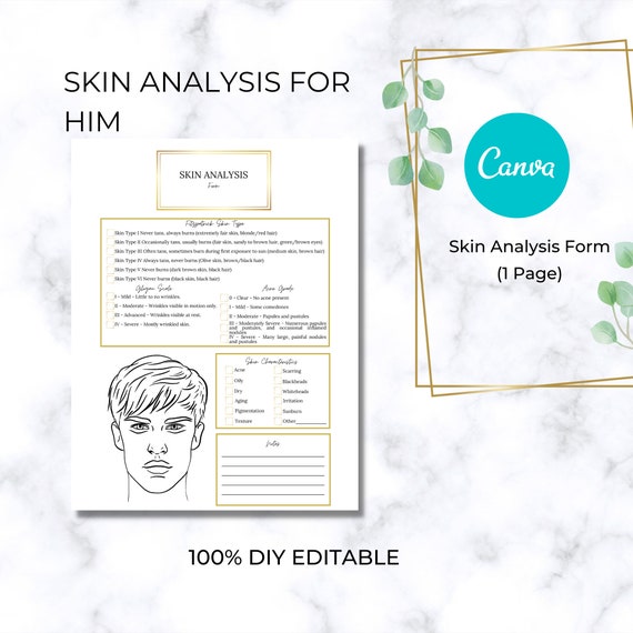 Editable Skin Analysis Form Template for Estheticians I | Etsy