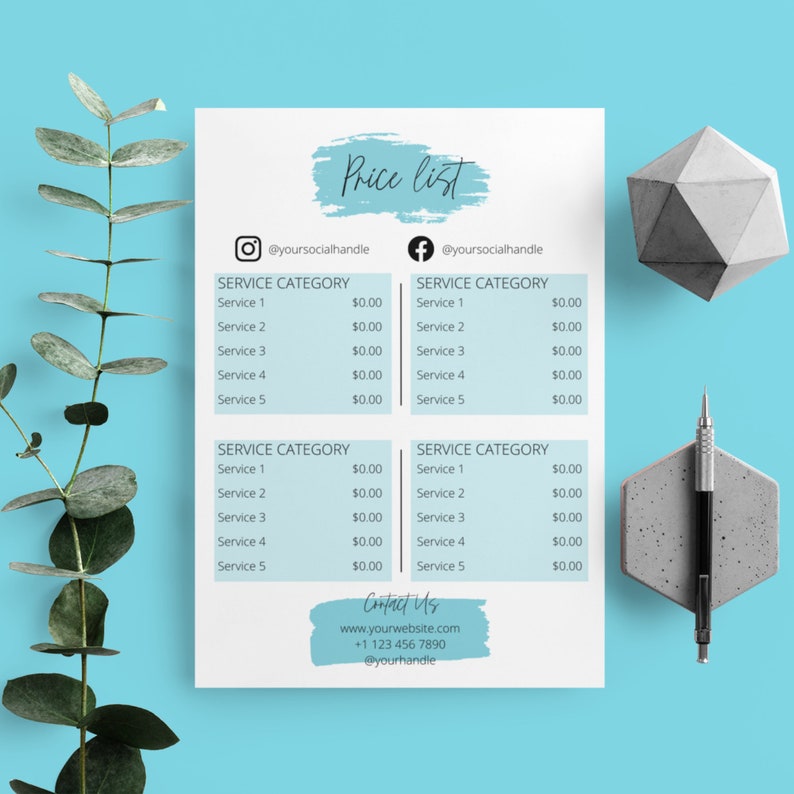 Editable Esthetician Price List Printable Menu Template Spa - Etsy