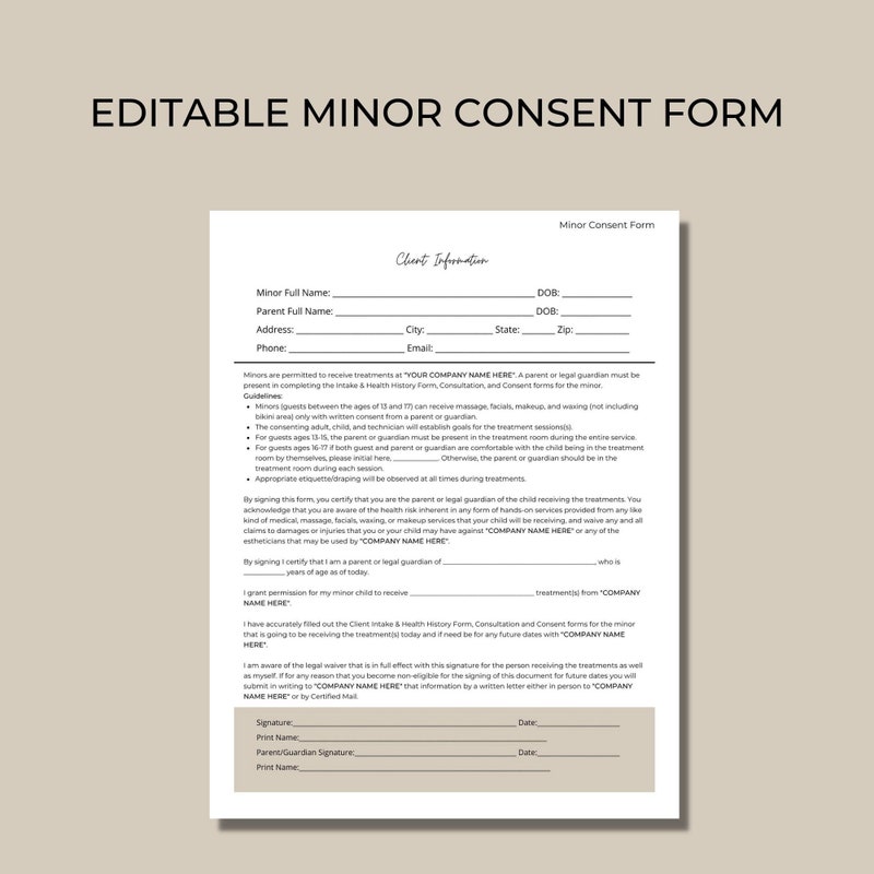 Consents for Facials - Etsy