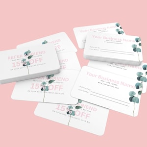 Editable Client Referral Card Feminine Refer a Friend - Etsy