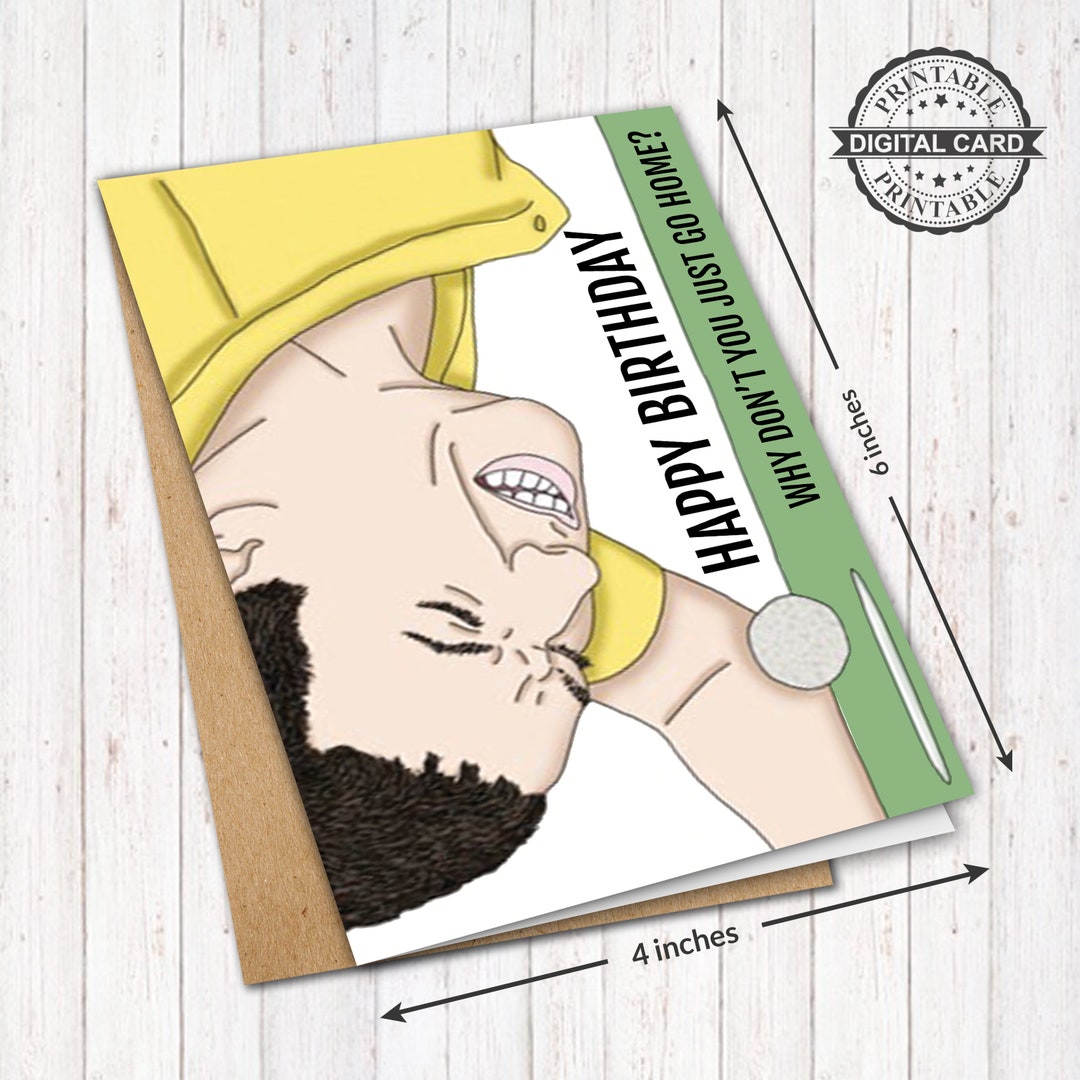 Happy Gilmore Printable Birthday Card, Adam Sandler Comedy Birthday ...