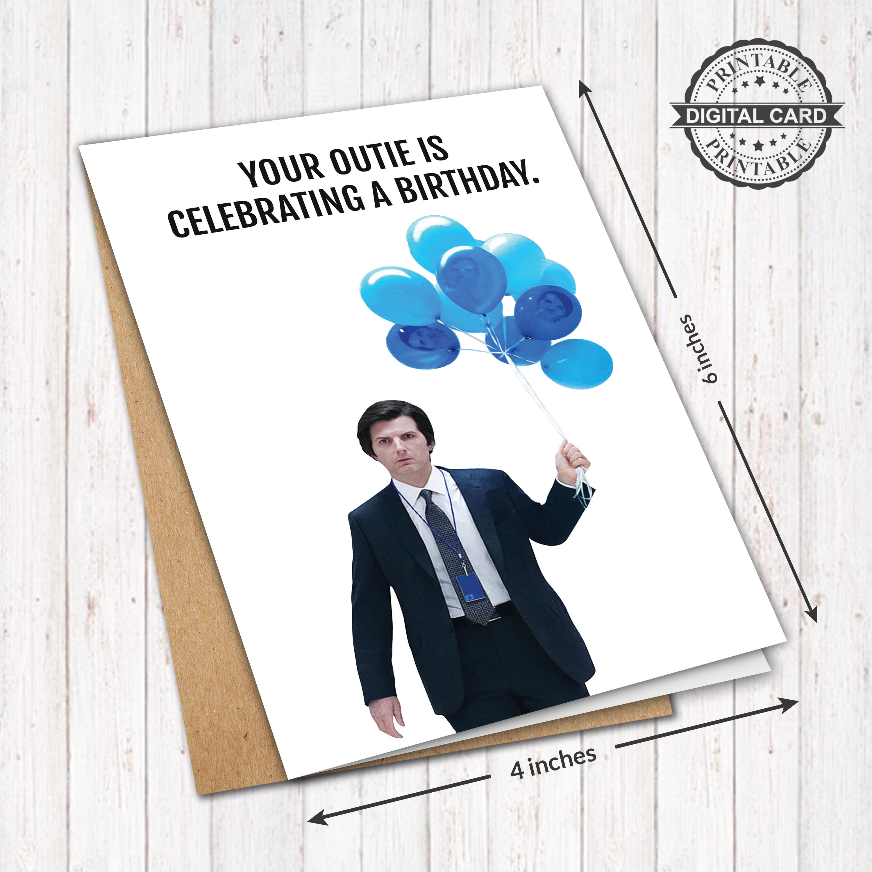 Severance Birthday Card, Your Outie is Celebrating A Birthday, PDF 4x6 ...