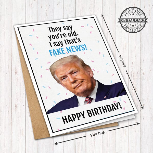 Trump Birthday Card - Etsy