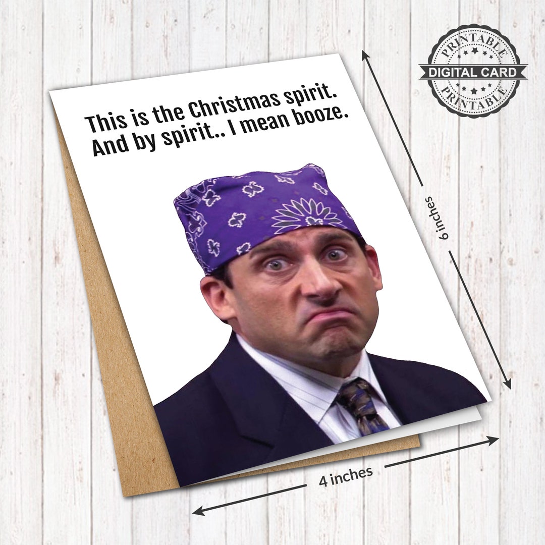 The Office Christmas Card Michael Scott Card Print Dwight - Etsy