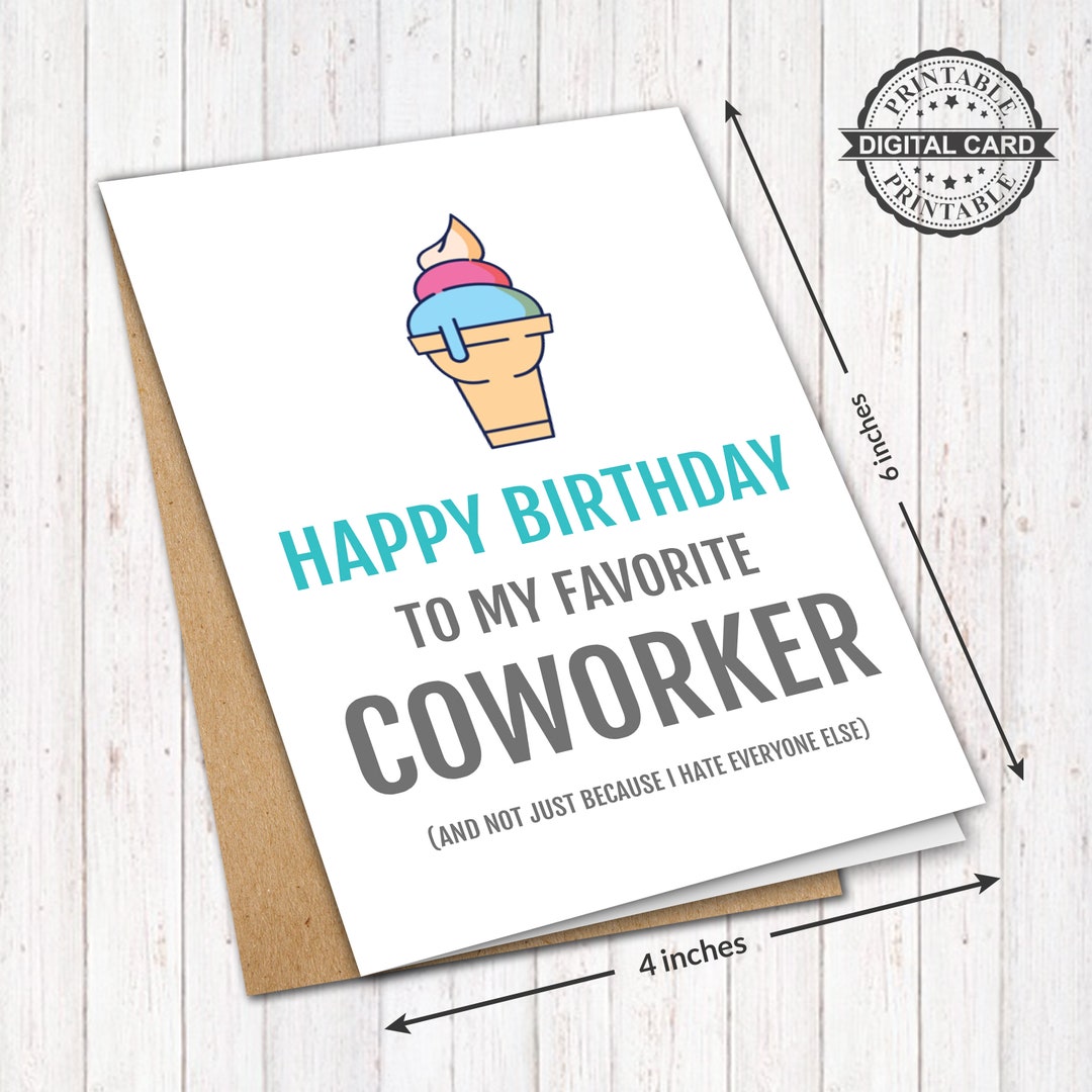Funny Coworker Birthday Card, Birthday Card Print for the Favorite ...