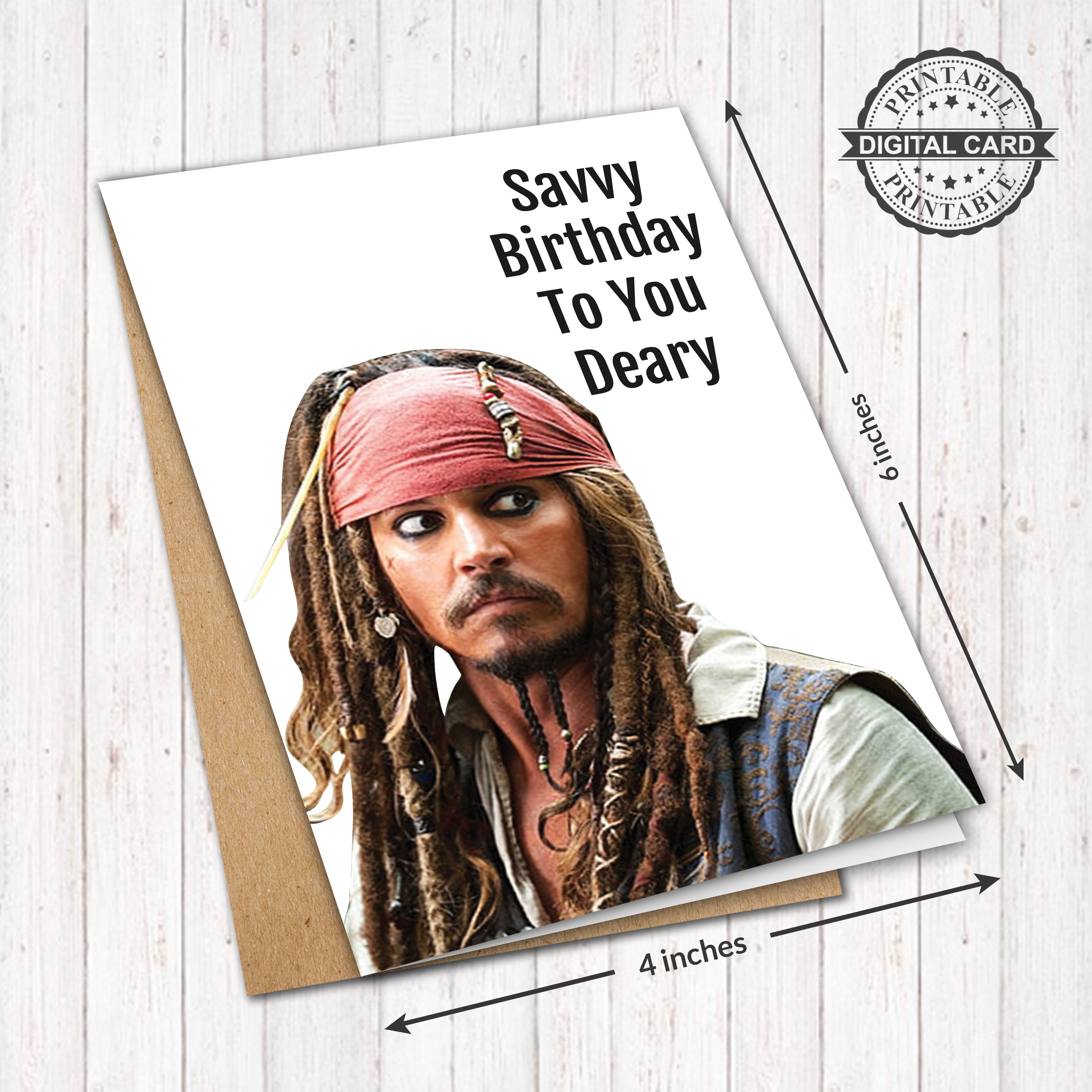 Movie Pirates of the Caribbean Printable Birthday Card, Captain Jack ...