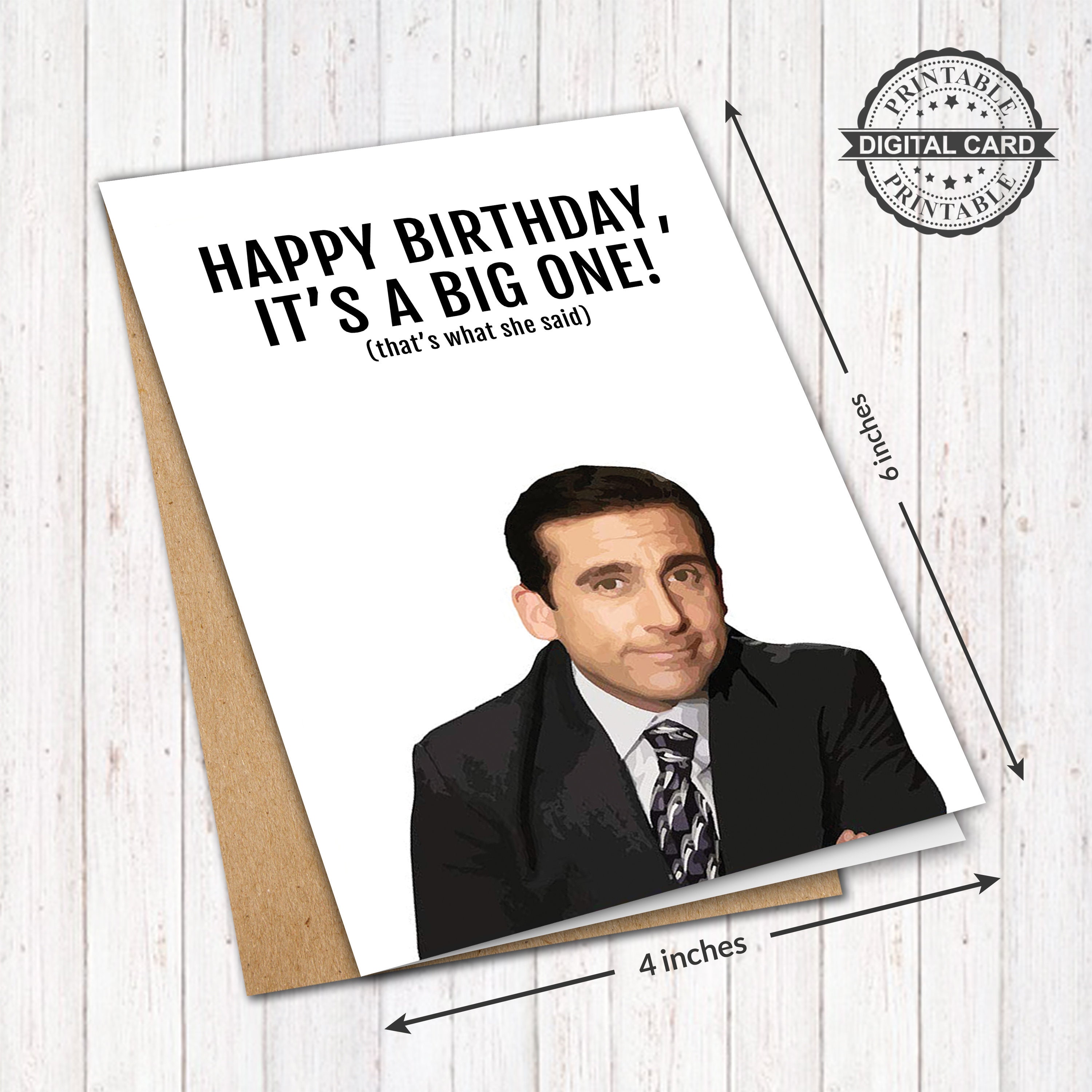 The Office Birthday Card, Michael Scott Card Print, Dwight Schrute ...