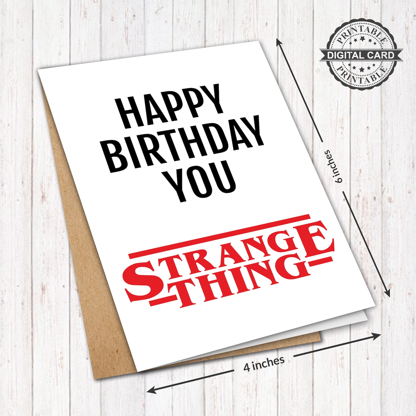 Stranger Things Birthday Card, Happy Birthday You Strange Thing Card ...