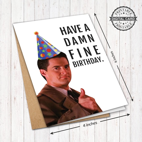 Movie Twin Peaks Printable Birthday Card Special Agent Cooper - Etsy