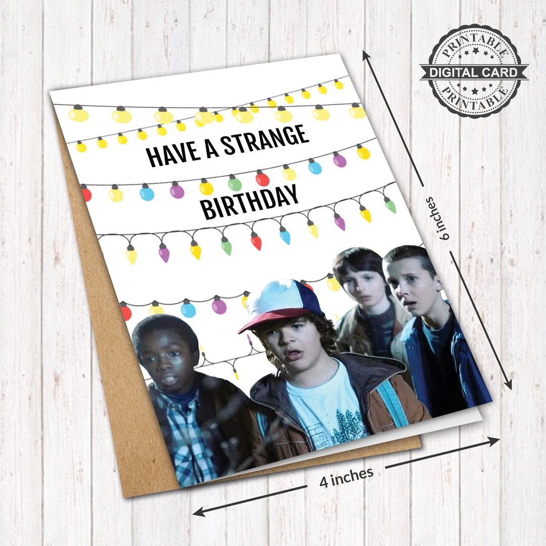 Stranger Things Birthday Card, Tv Series Birthday Card, PDF 4x6 ...