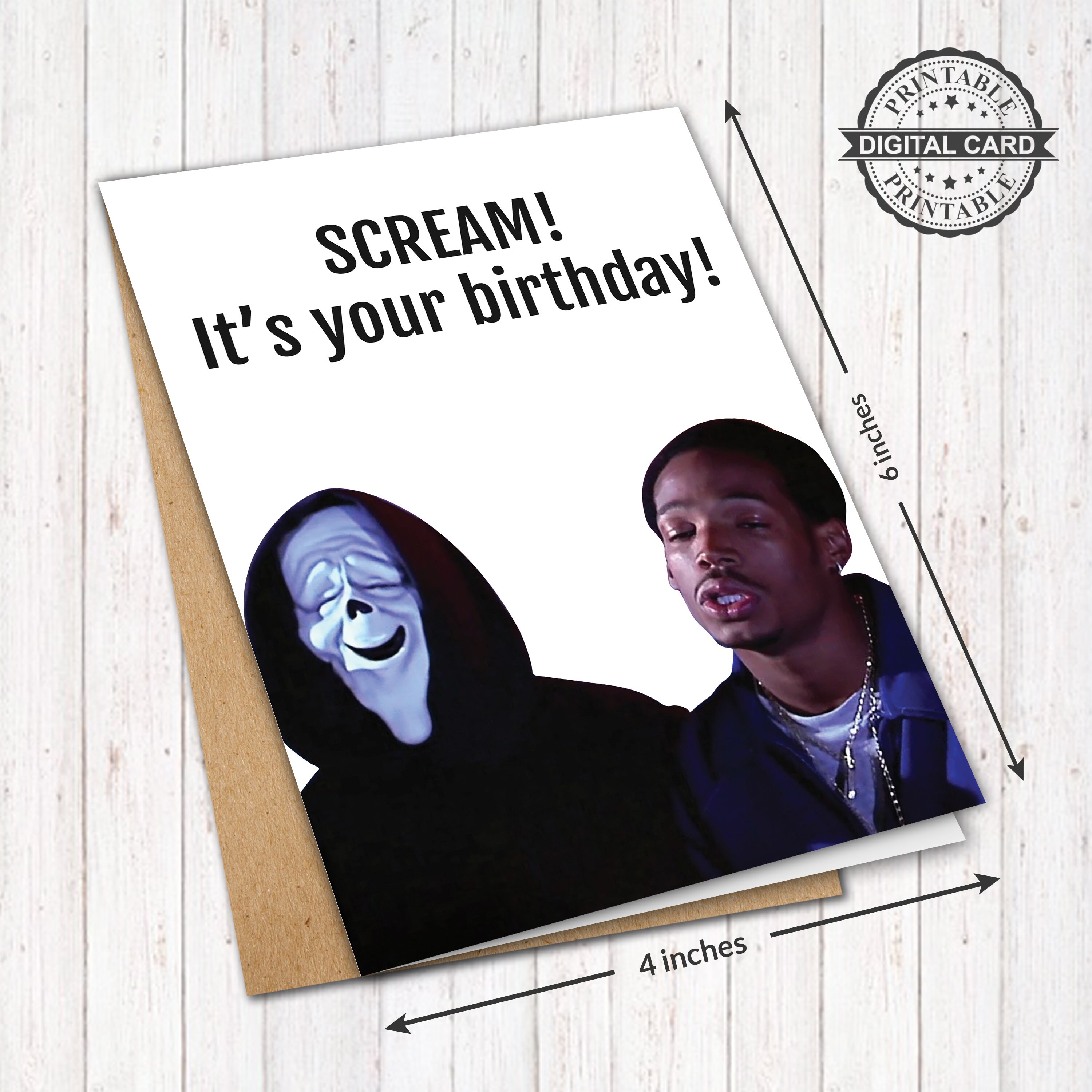 Scary Movie Printable Birthday Card, Scream, It's Your Birthday Card ...