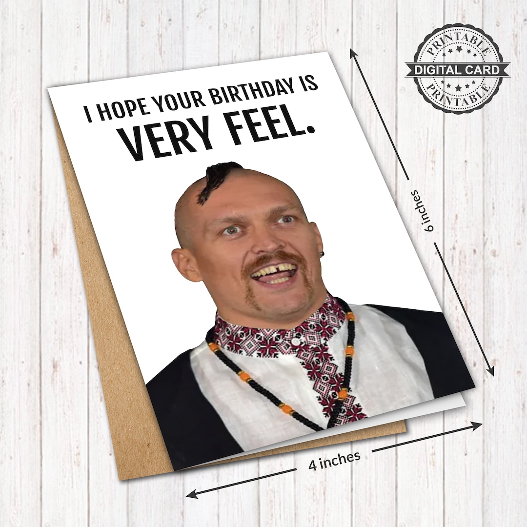 Funny Professional Boxer Oleksandr Usyk Birthday Card, I Hope Your ...