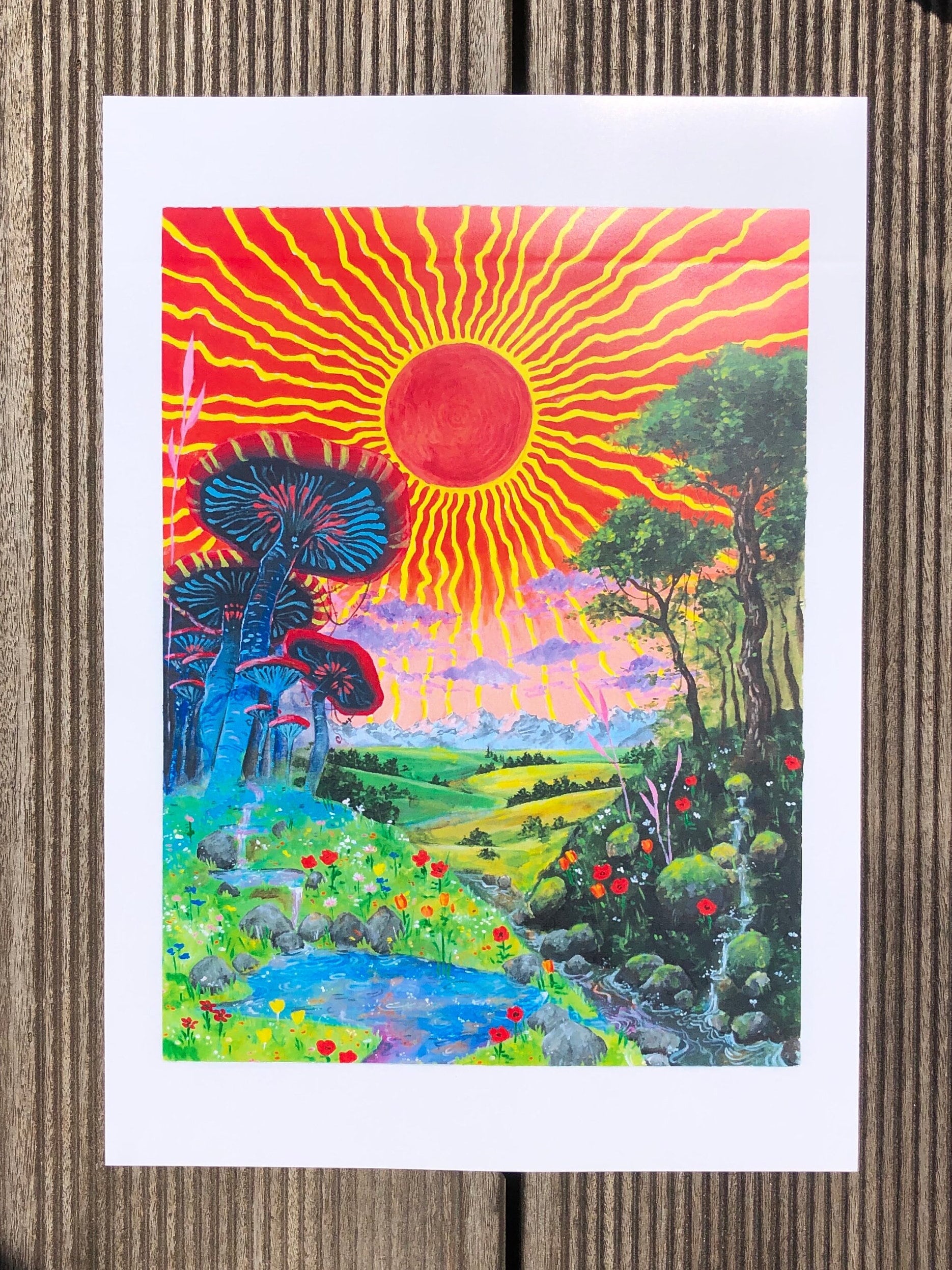 Trippy Sun Print - Etsy