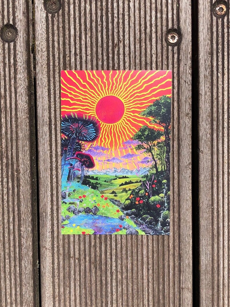 Trippy Sun Print - Etsy
