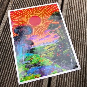Trippy Sun Print - Etsy
