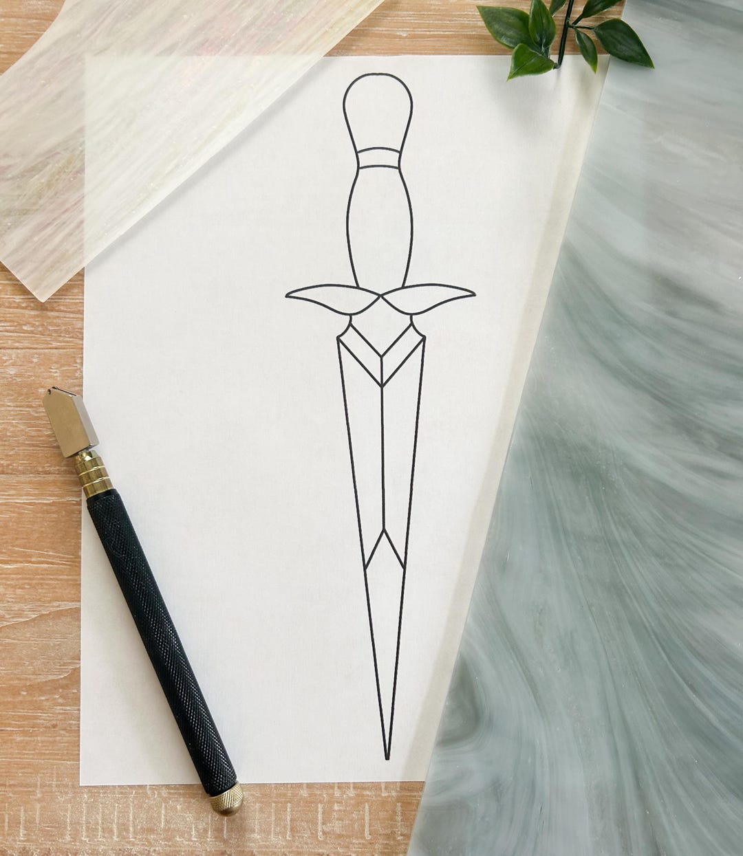 Digital Download- Dagger Stained Glass Pattern- Hobby and Commercial - Etsy