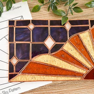 Digital Download- Split Sun Beams and Starry Sky Stained Glass Pattern ...