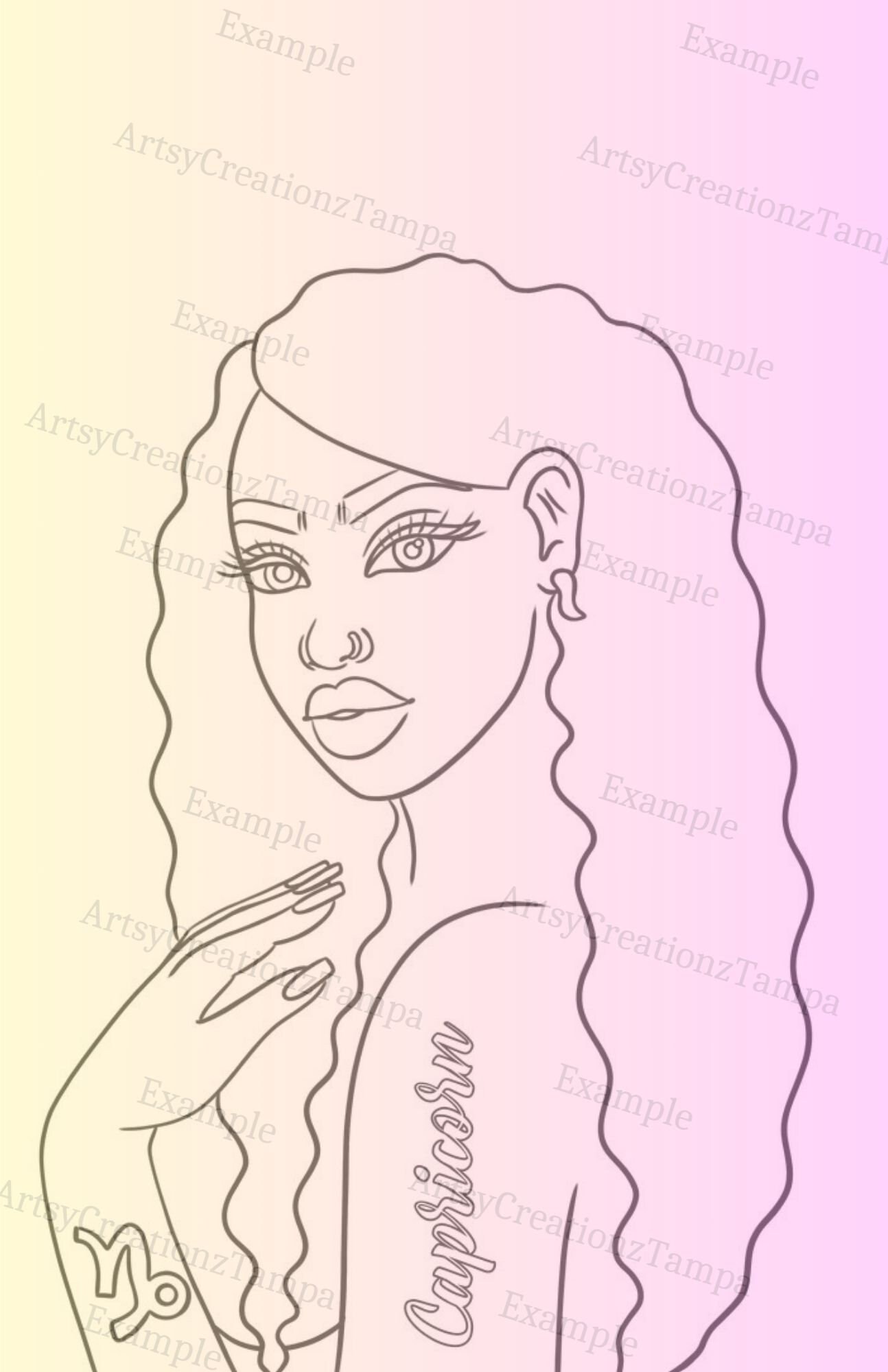 Zodiac Baddies/ Capricorn Season Paint Party Presketched Canvas Stencil ...