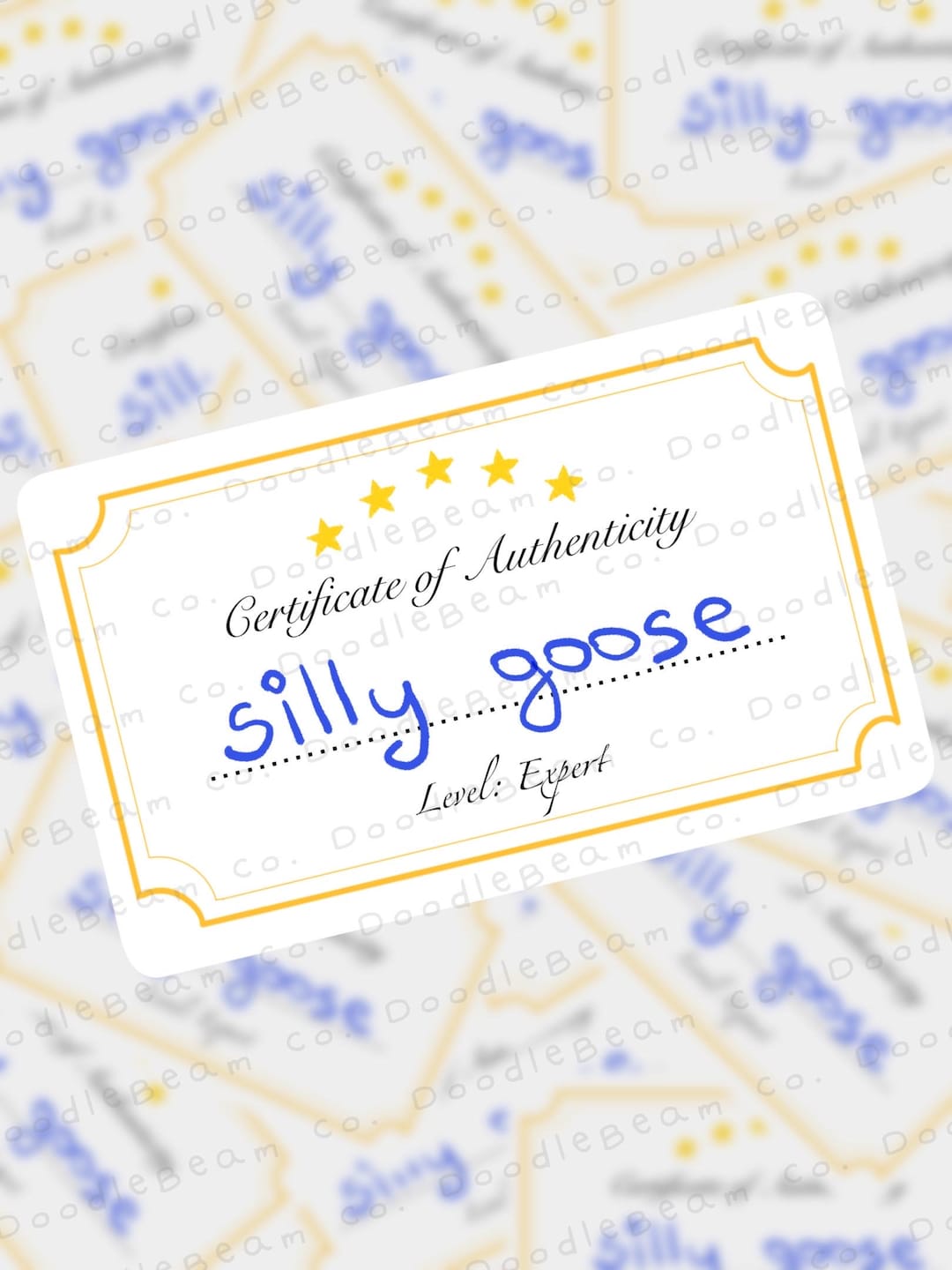 Certificate of Authenticity for Silly Goose Sticker • Certified Silly ...