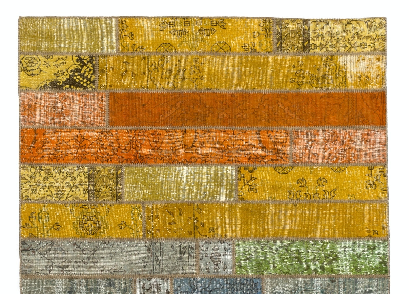 Contemporary Handmade Patchwork Rug, Colorful Wool and Cotton Turkish ...