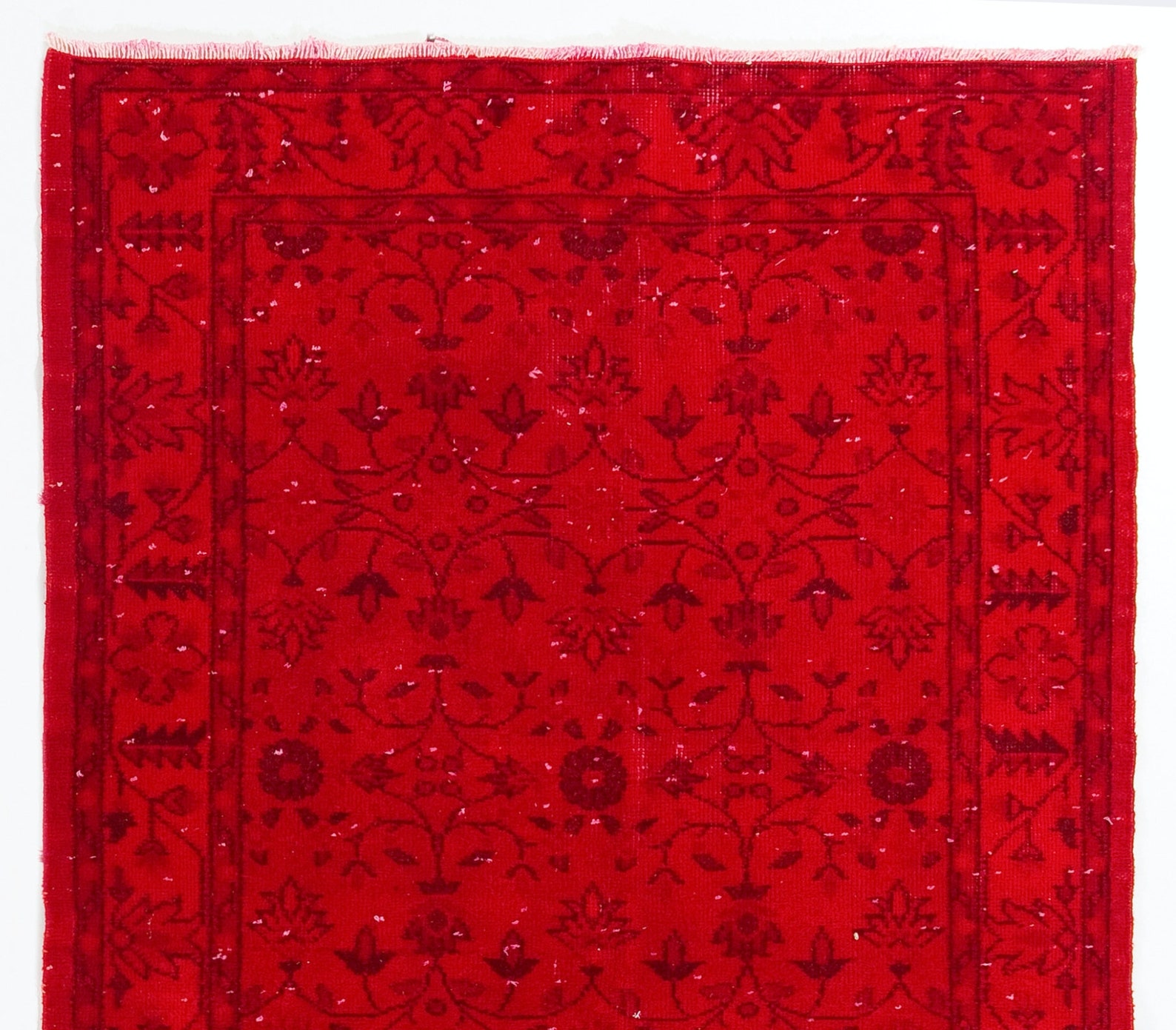 3.9x6.9 Ft Handmade Vintage Turkish Rug Redyed in Red Ideal | Etsy