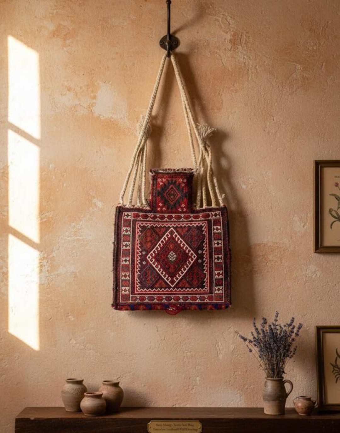 20x23 Inc Rare Vintage Turkish Salt Bag. Decorative Handmade Wall ...
