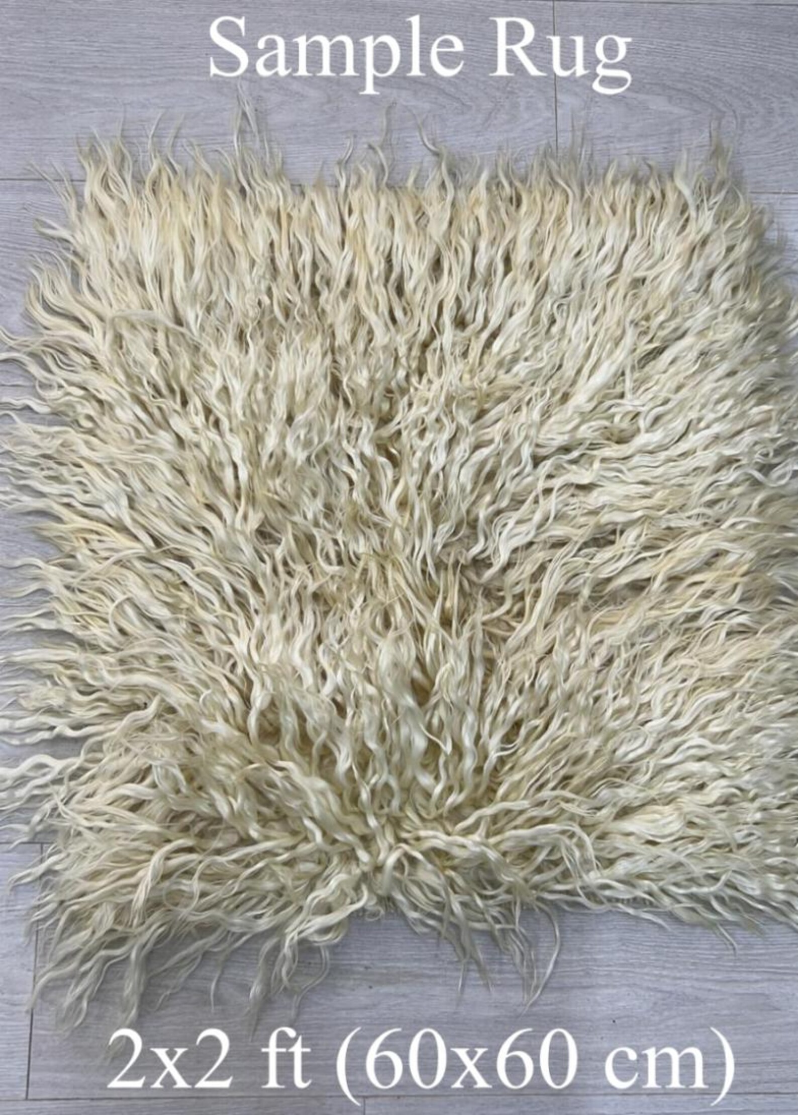 Handmade Shag Pile Mohair Rug Made of Un-dyed Natural Cream Wool ...