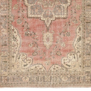 5.7x9.8 Ft Hand-knotted Vintage Turkish Area Rug With Medallion Design ...