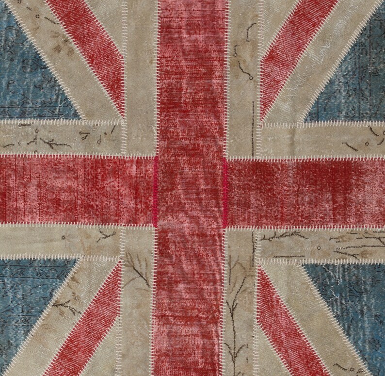 Modern Handmade Patchwork Rug With Union Jack British Flag - Etsy