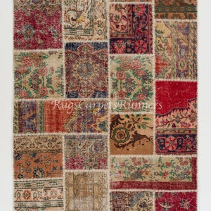 Handmade Patchwork Rug. Modern Turkish Carpet. Custom Options Available ...