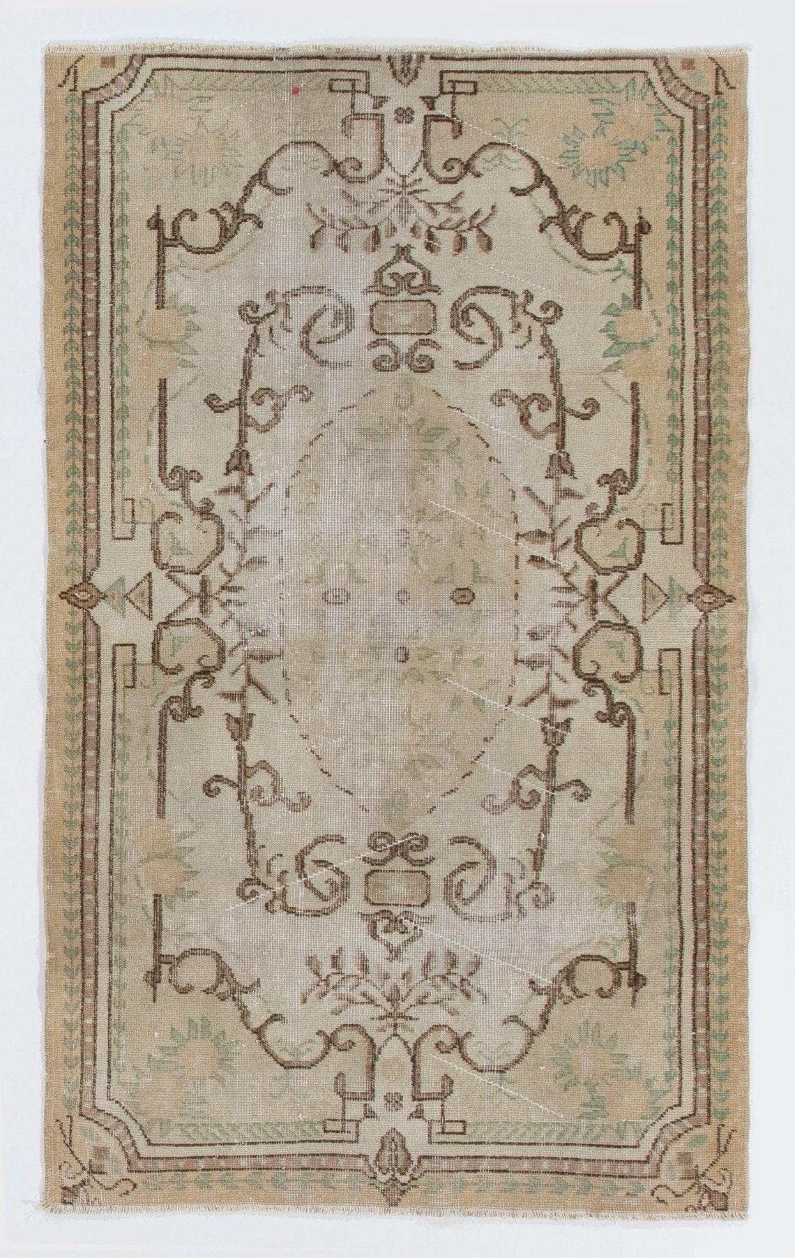 3.8x6.3 Ft Vintage Baroque Style Rug Finely Handknotted - Etsy