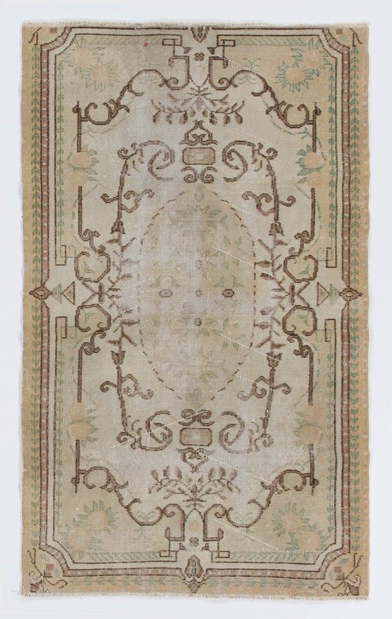 3.8x6.3 Ft Vintage Baroque Style Rug Finely Handknotted - Etsy