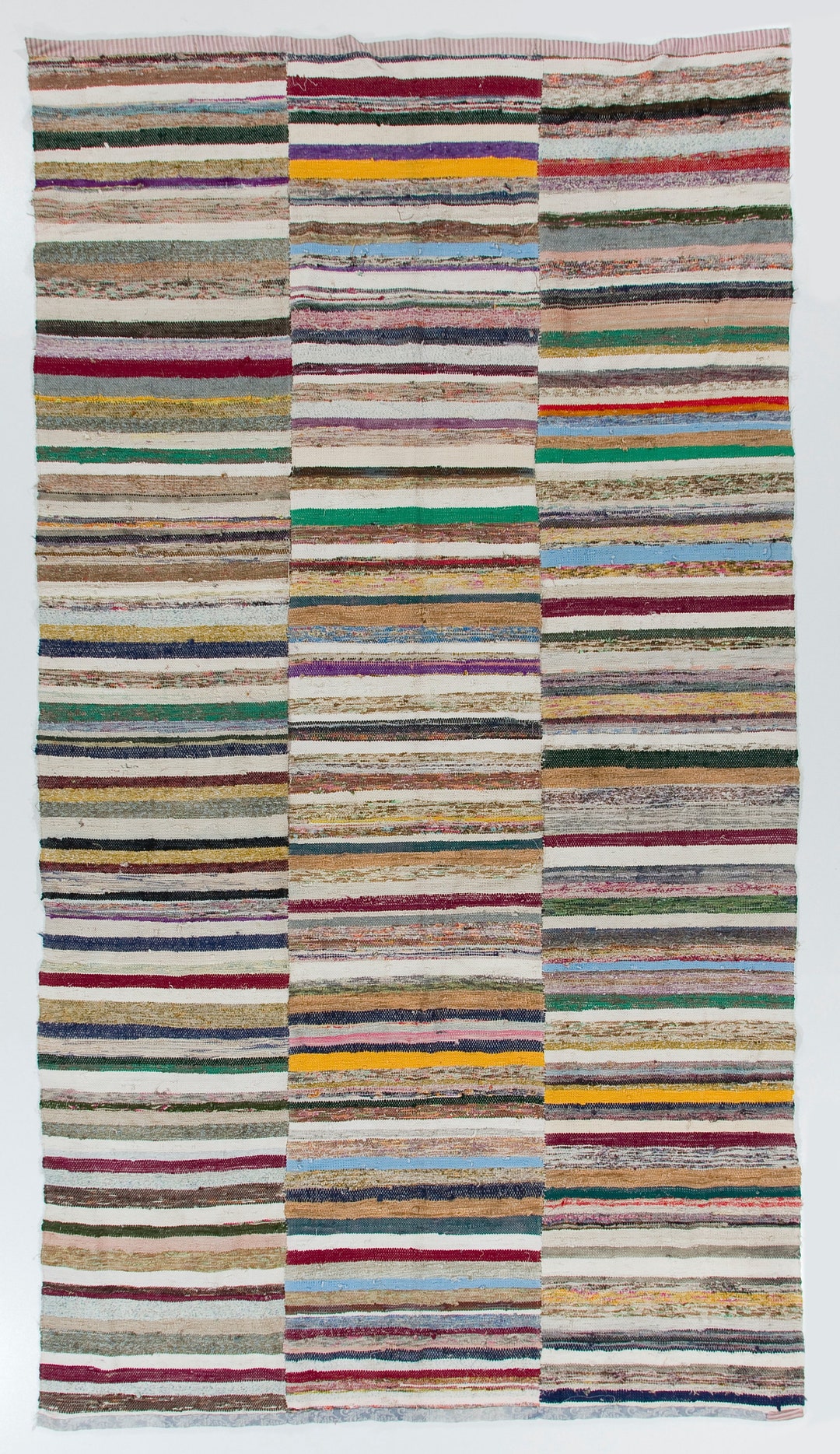 6.3x31.4 Ft Bunt Gestreifter Vintage Anatolischer Kilim. NG136 - Etsy ...