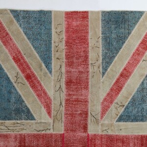Modern Handmade Patchwork Rug With Union Jack British Flag Design ...